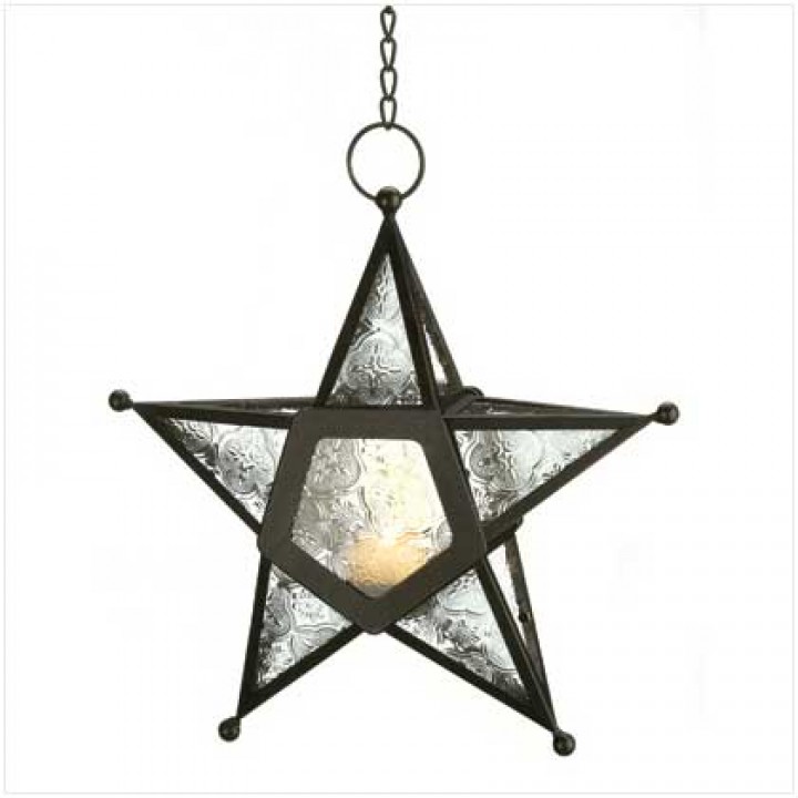 Clear glass star lantern