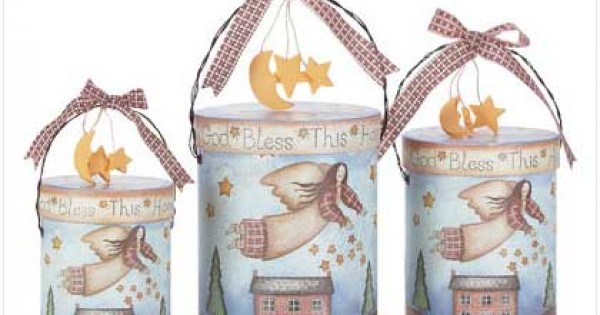 3 pc. angel paper gift boxes